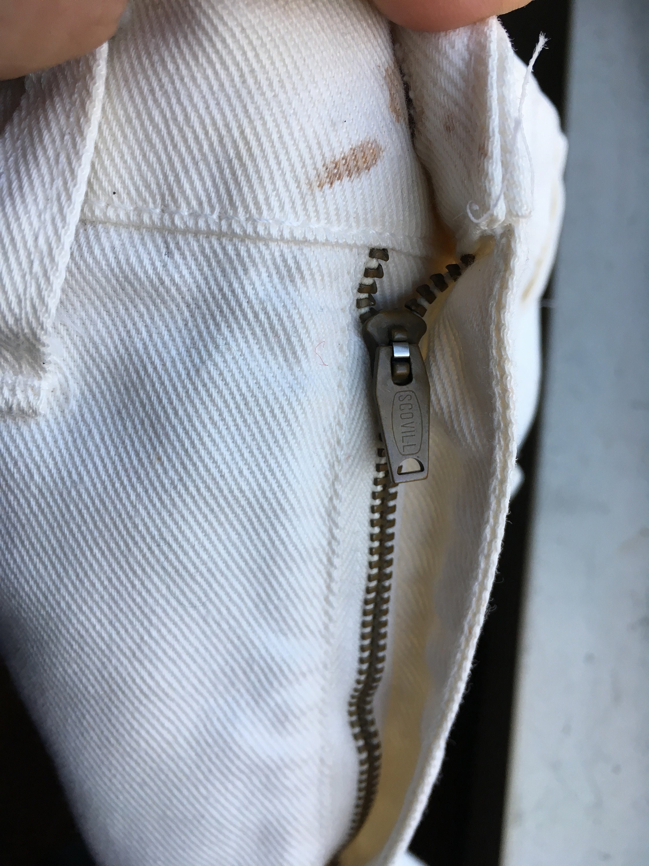 Vintage 60s Levis Big E Scovill Zipper White Jean Denim Cut - Etsy