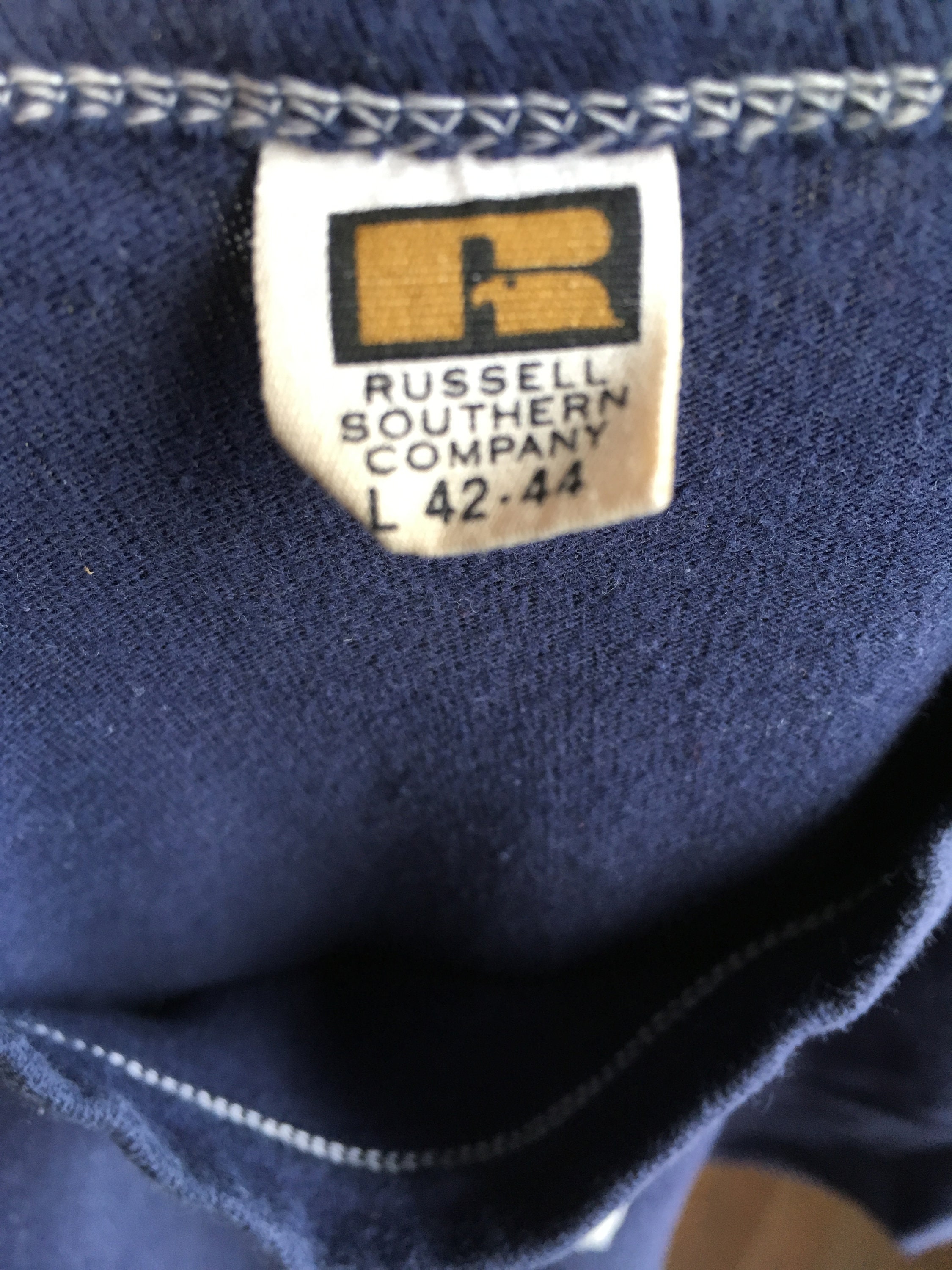 Vintage 60s Russell Southern Company ELY Navy Blue Cotton T - Etsy
