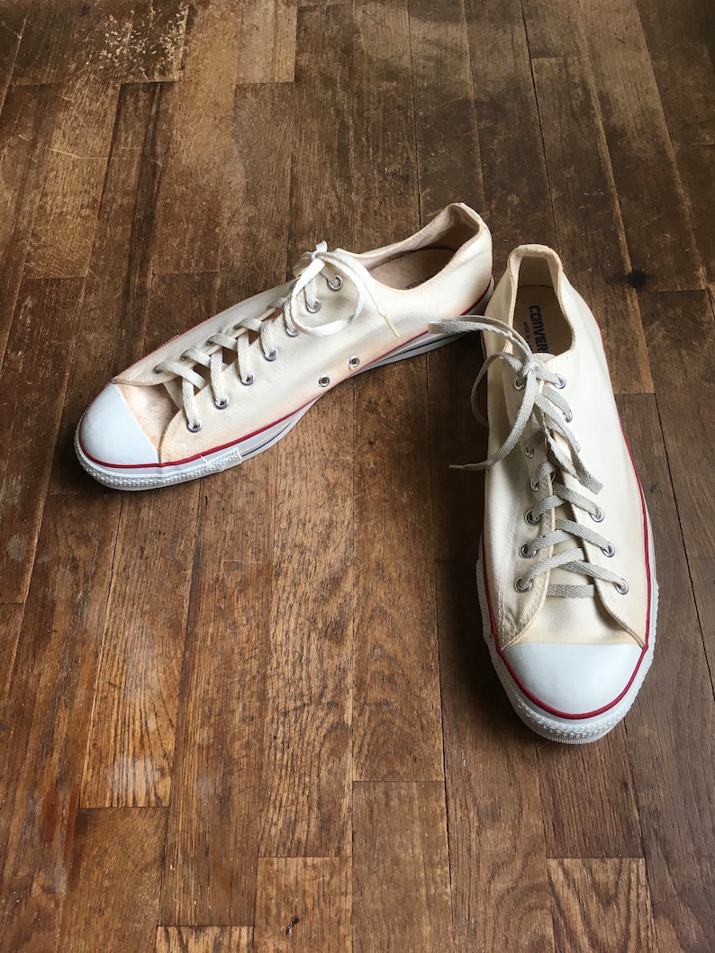Vintage Converse Made in USA Low Top Natural White Canvas - Etsy