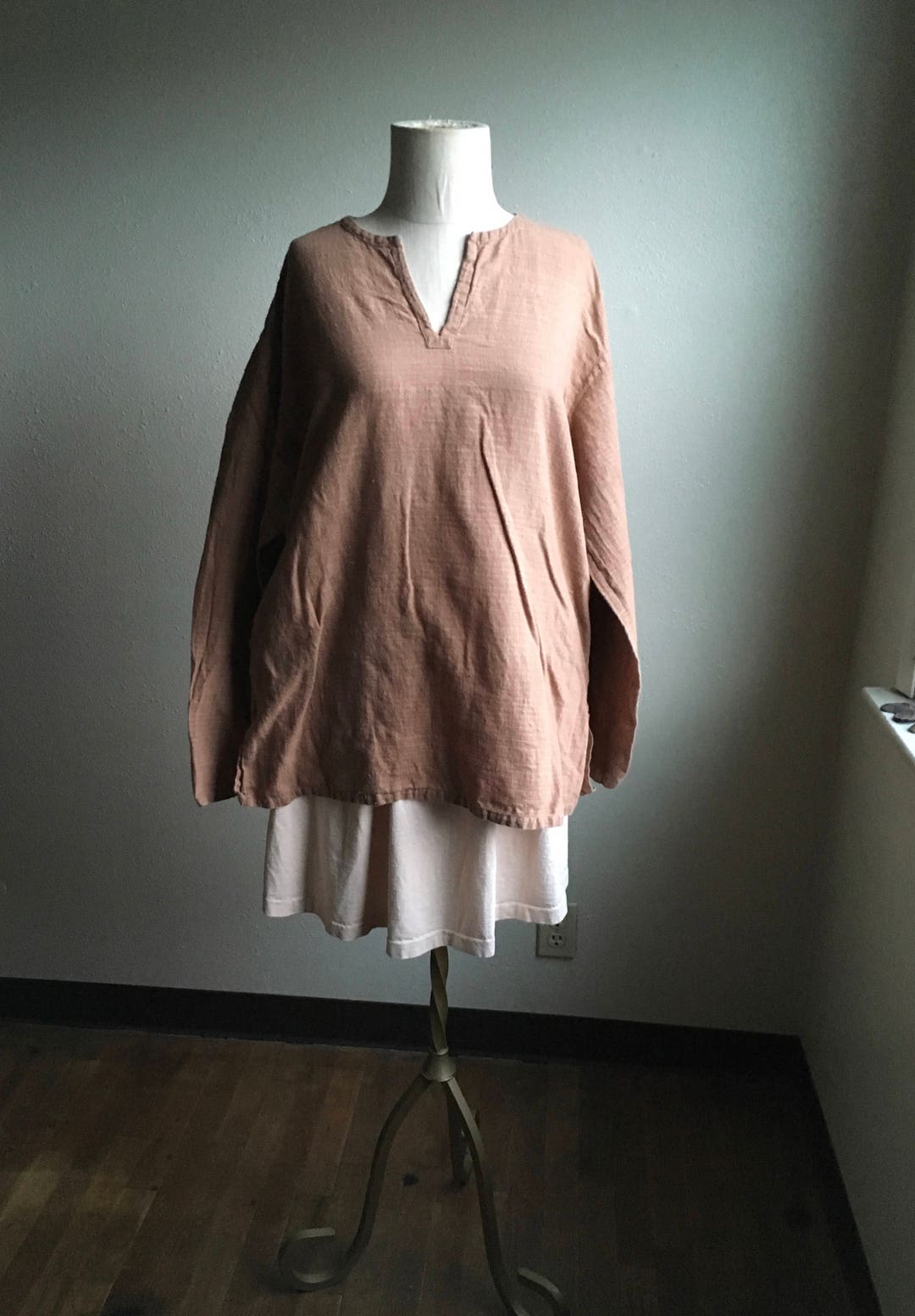 Vintage Neeru Kumar Label Beige Cotton Indian Kurta Shirt Made in India ...