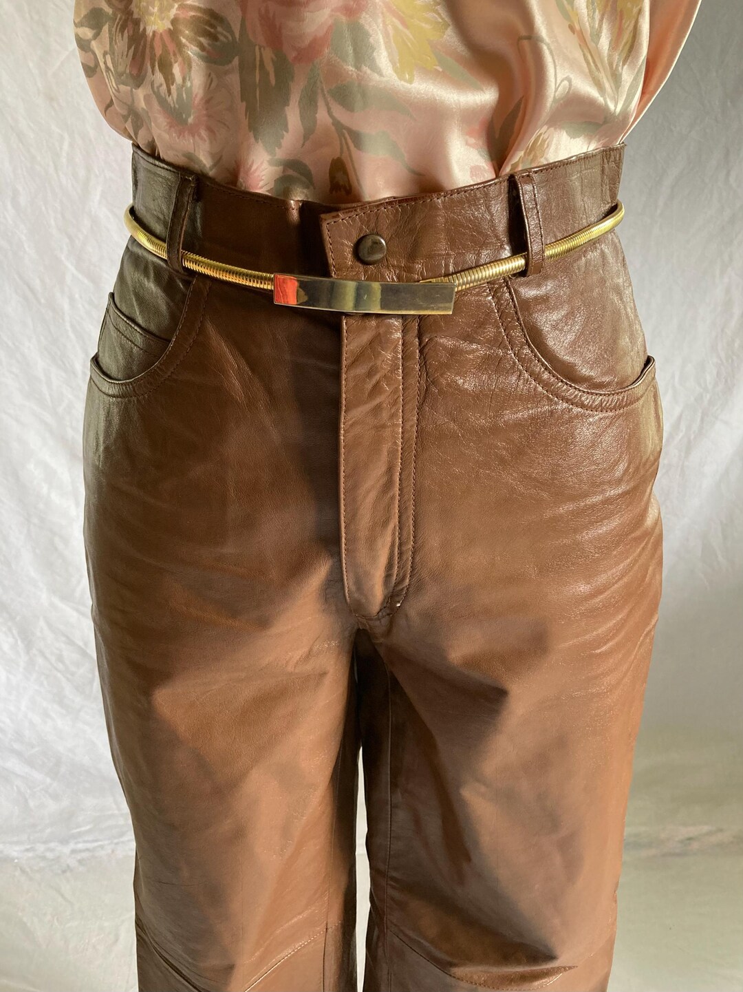 Vintage 70s Gold Color Metal Snake Chain Belt 1970s Skinny Metallic ...