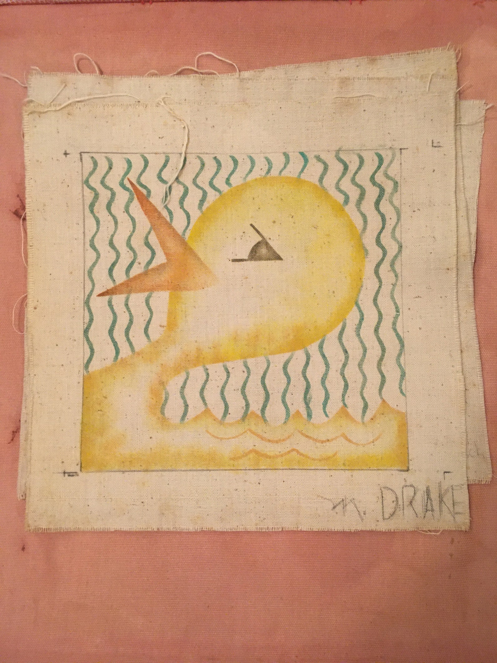 Vintage 20s Art Deco Student Stencil Pictures on Linen Set of - Etsy