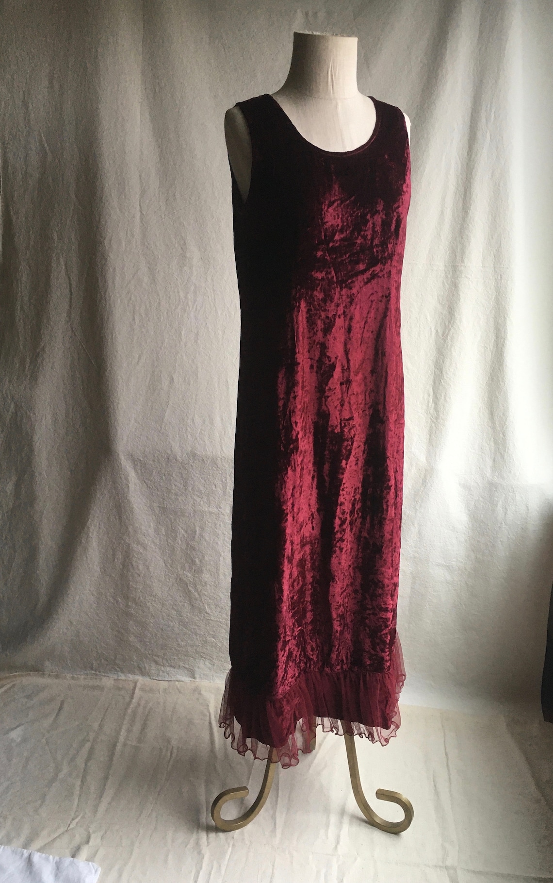 Vintage 90s April Cornell for Cornell Trading Rayon Red Velvet - Etsy