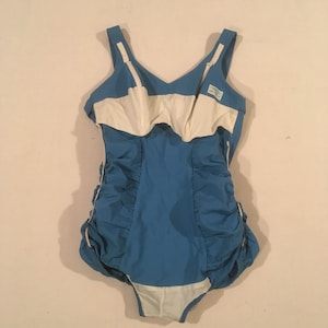 Vintage 50s Kerry Brooke Sea Stars Sears Roebuck Blue Bathing Suit ...