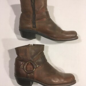 Vintage 90s Frye Side Zip Harness Boots Engineer Boots Ankle Boots Made ...
