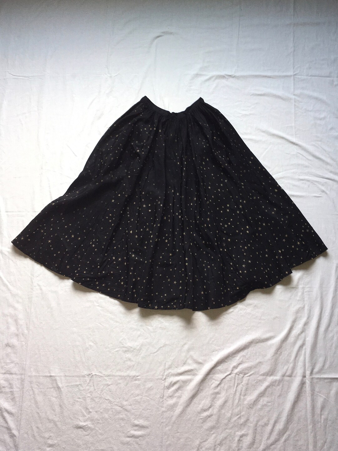 Vintage 40s Handmade Black Pinwheel Metallic Golden Stars Milky Way ...