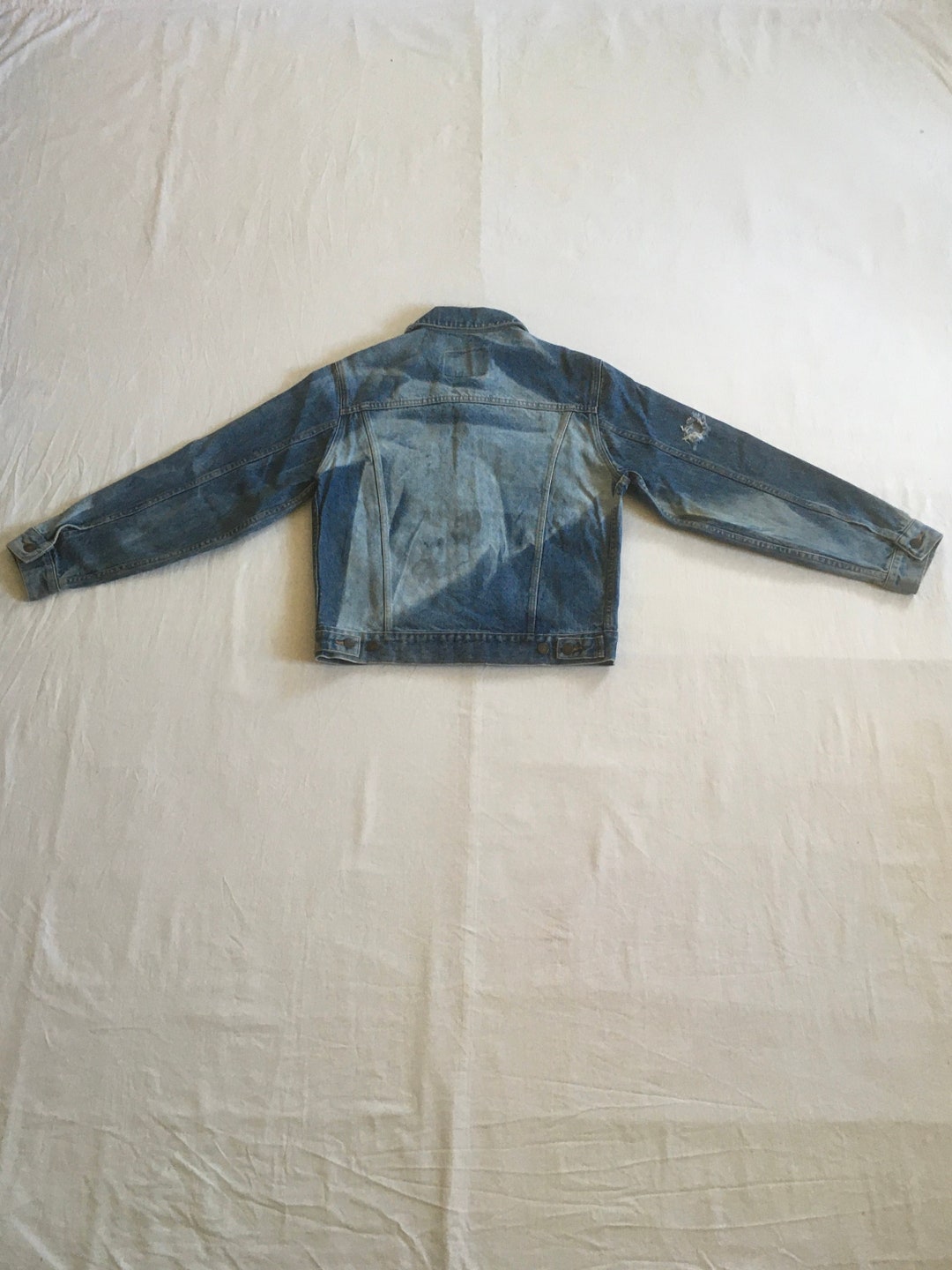 Vintage 80s Gap Denim Best Basics Distressed Bleached Ripped Denim Blue ...