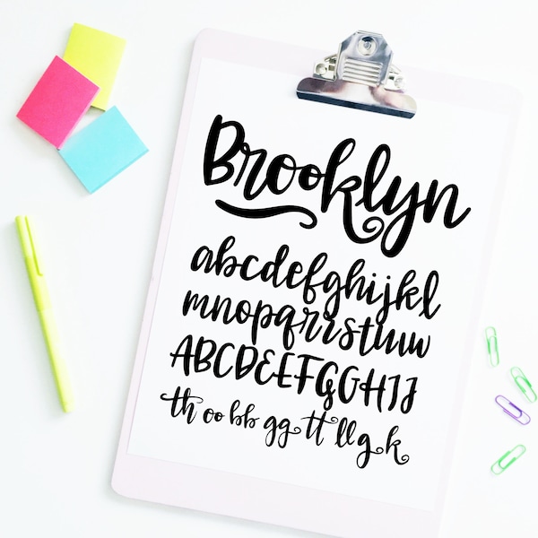 Brooklyn Script Font - Etsy