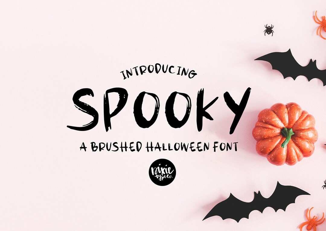 Instant .OTF Font DOWNLOAD "spooky" Brushed Halloween Font, Installable ...