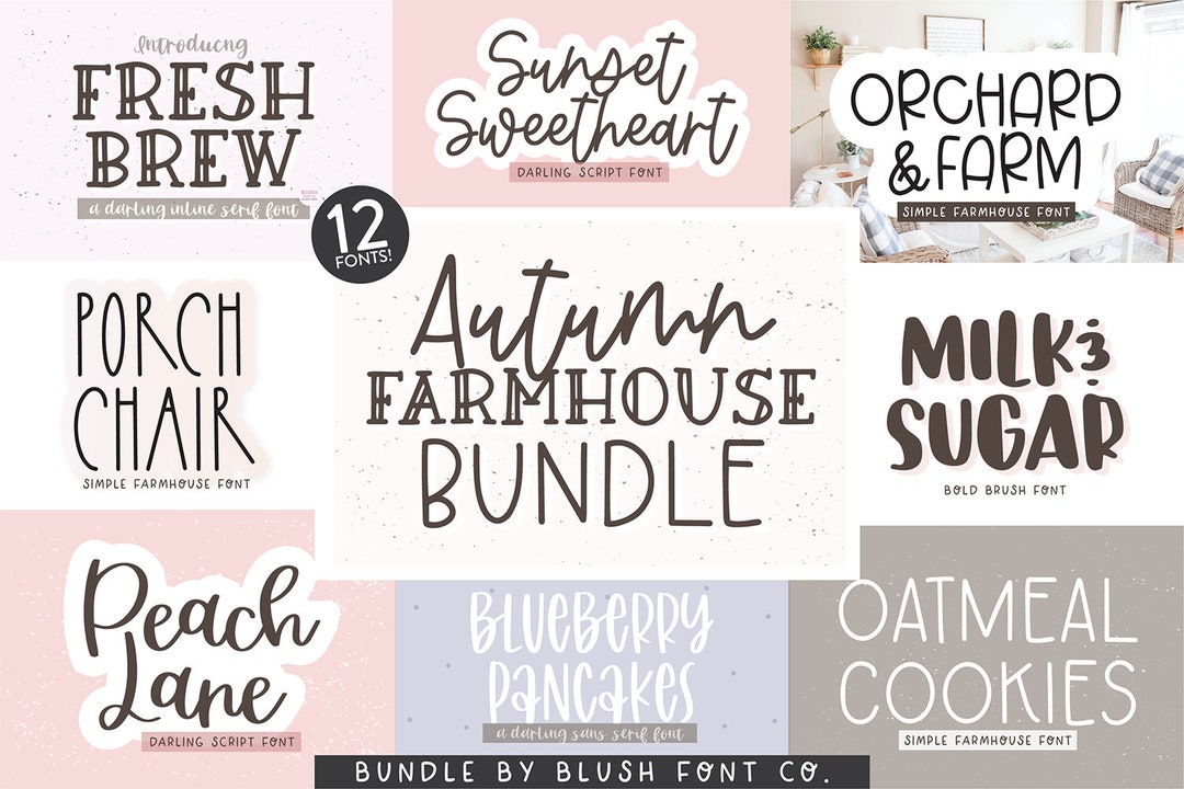 Autumn Font Bundle, .OTF Installable Fonts, Autumn Breeze, Cursive ...