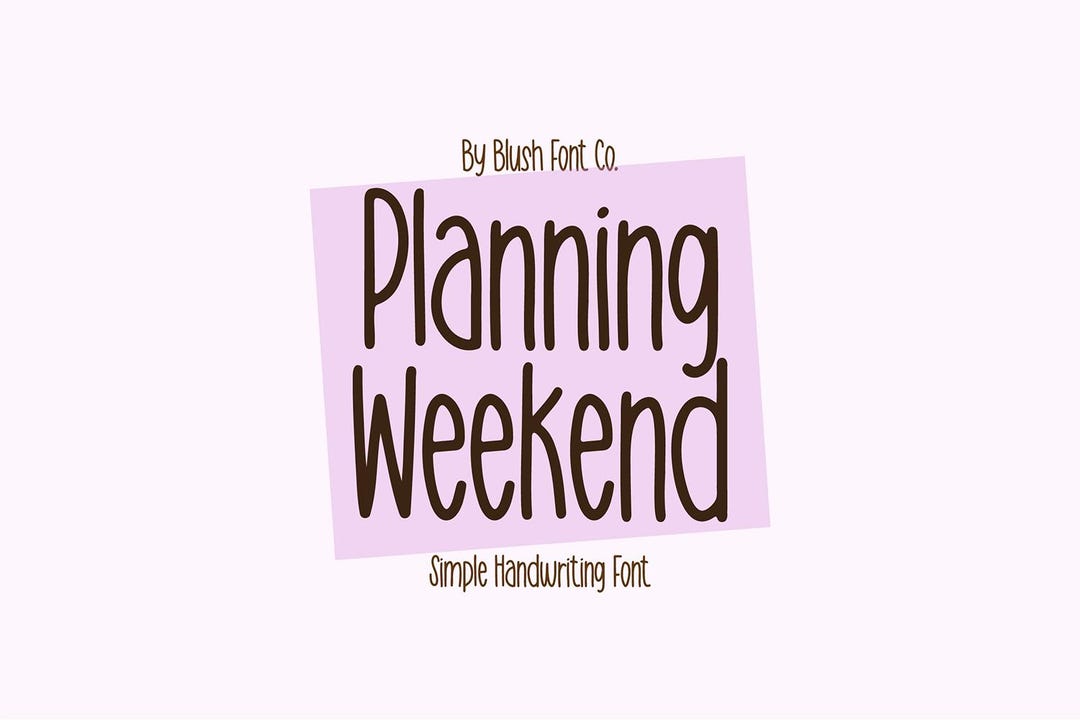 Instant .OTF Font "planning Weekend" Tall Cute Handwriting Planner Font ...