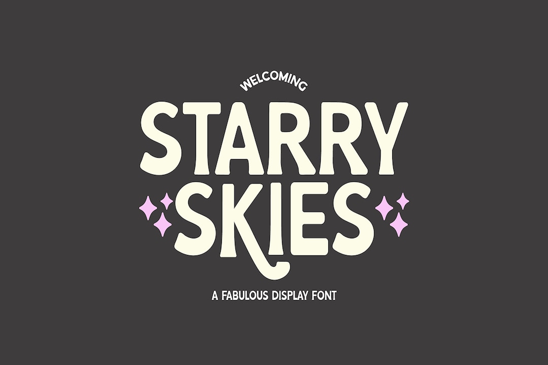 Instant .OTF Font "starry Skies" a Chunky Retro Font, Boho Fonts ...