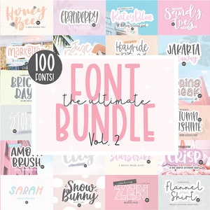 100 Fonts! ULTIMATE .OTF Font BUNDLE, Hand Lettered Font Bundle ...
