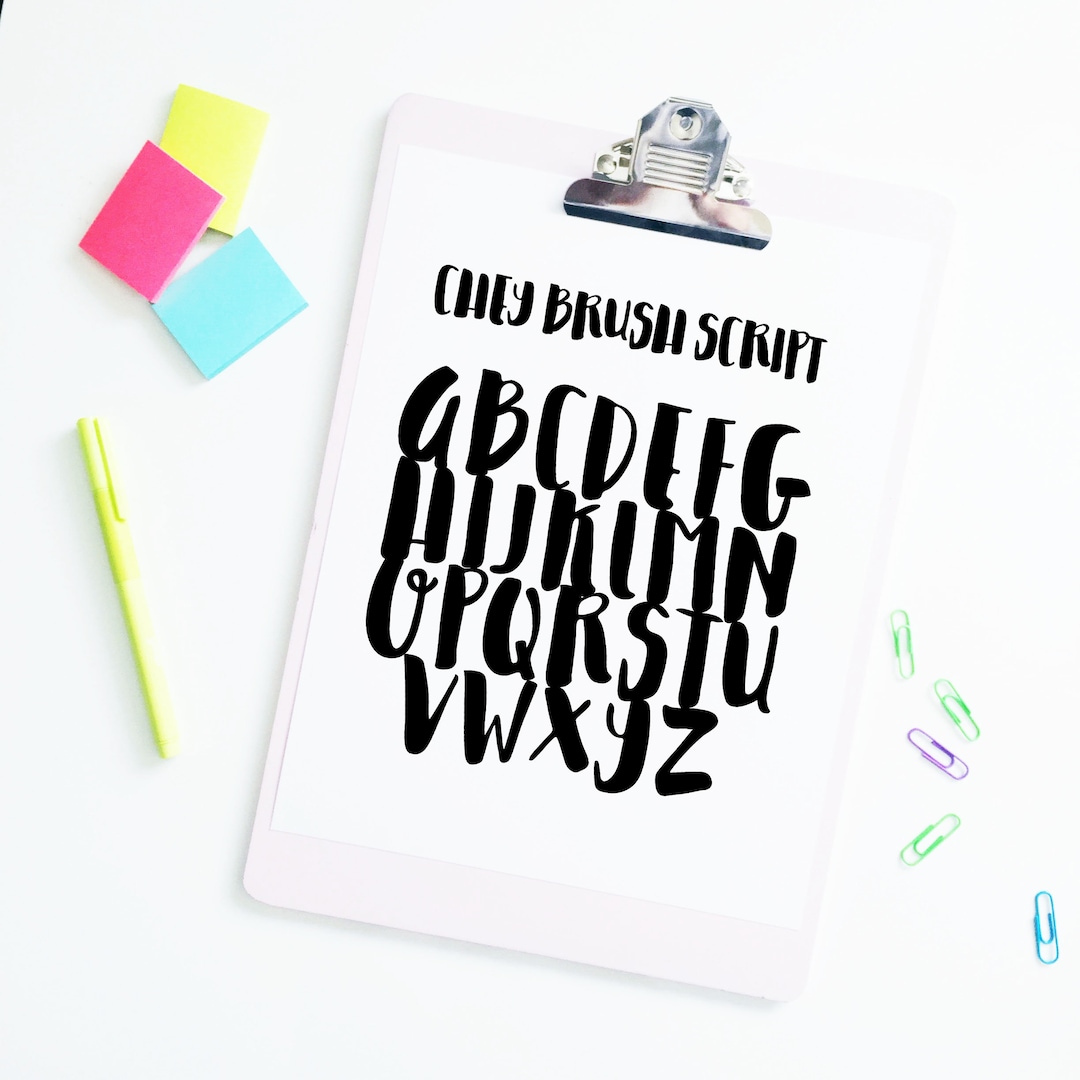 SVG Font INSTANT DOWNLOAD "chey Brush Script" Svg, Script Cut File ...