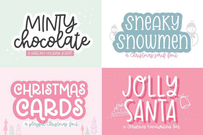 Jolly Christmas Font Bundle, Christmas Fonts, Font Bundle, Cricut, Fun ...