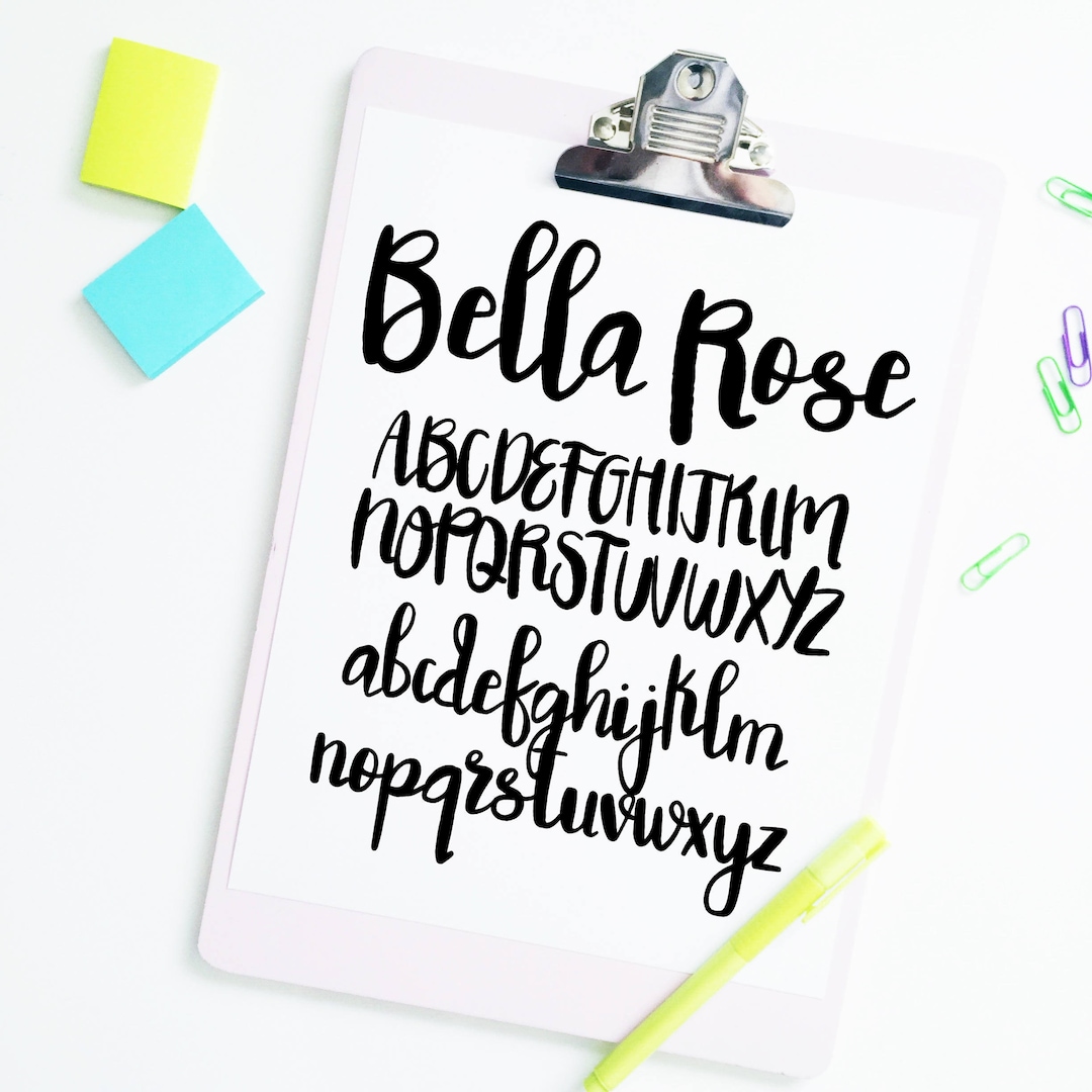 SVG Font INSTANT DOWNLOAD "bella Rose" Svg, Script Cut File, Cursive ...