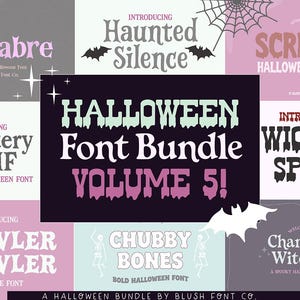 Halloween Font Bundle Vol 5, .OTF Fonts, Halloween Fonts, Cricut ...