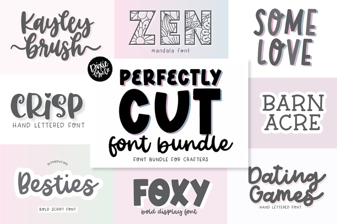 PERFECTLY CUT Font Bundle, Font Bundle for Cricut, Font Bundle for ...
