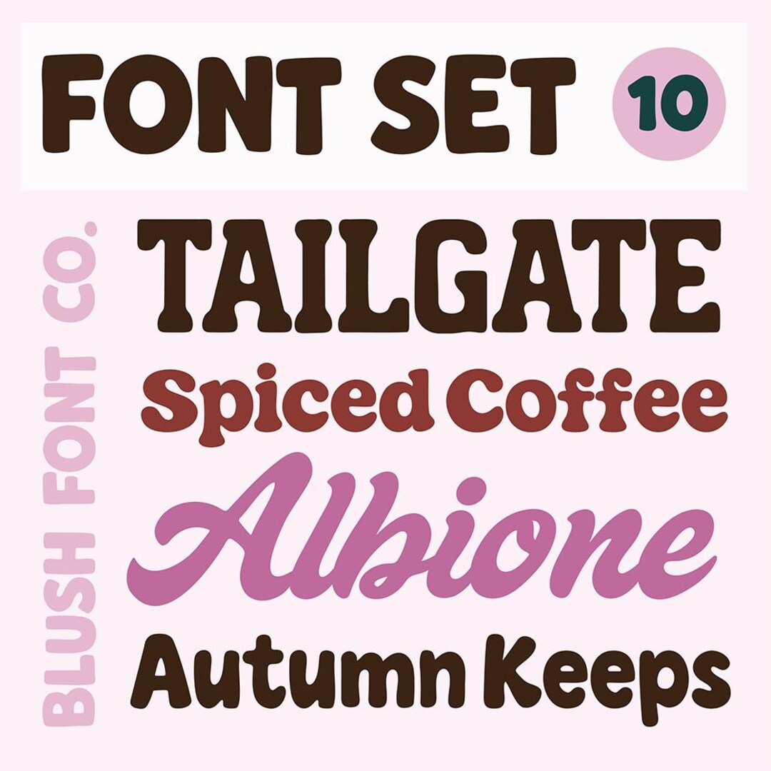 FONT SET 10: Cute Cricut Fonts, Bold Fonts, Football Fonts, Sports ...