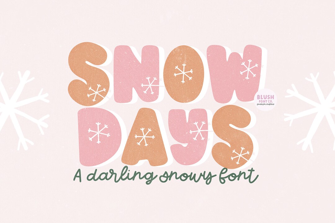 Christmas/winter Font "snow Days" Display Font, Bold Christmas Font ...