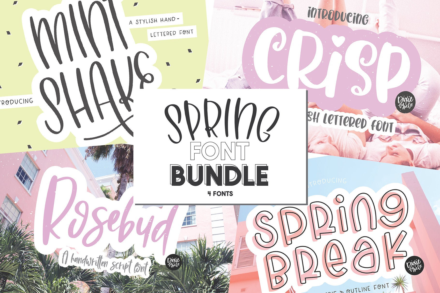 Spring Font Bundle OTF Font Font Bundle Hand Lettered Font | Etsy