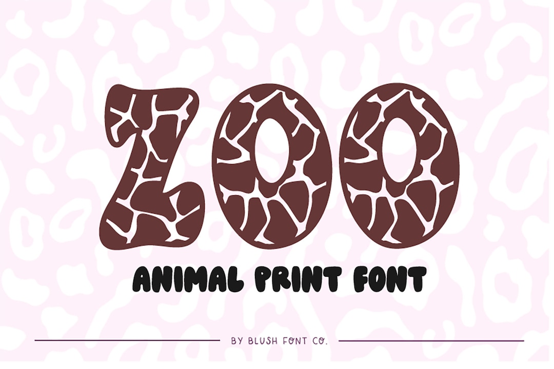 INSTANT .OTF DOWNLOAD "zoo" Animal Print Font, Giraffe Print Font ...