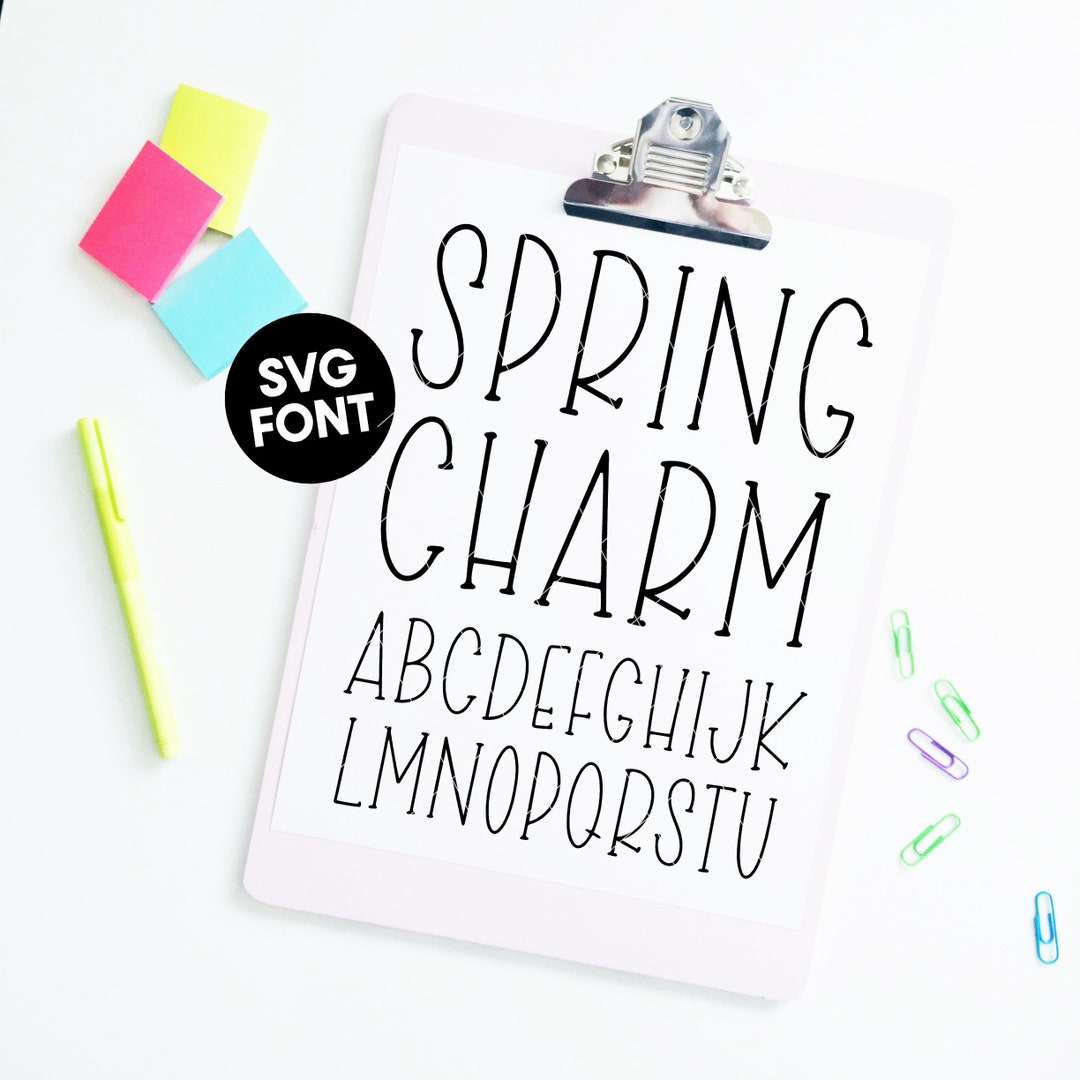SVG Font INSTANT DOWNLOAD "spring Charm" Dainty Serif Svg Font, Cricut ...