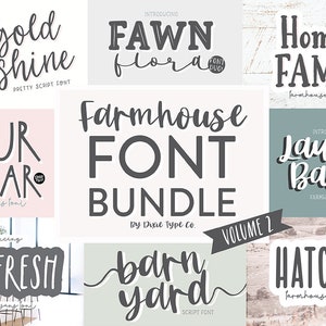 NEW Volume 2 Big Farmhouse Font Bundle , OTF Installable Fonts, Cursive ...