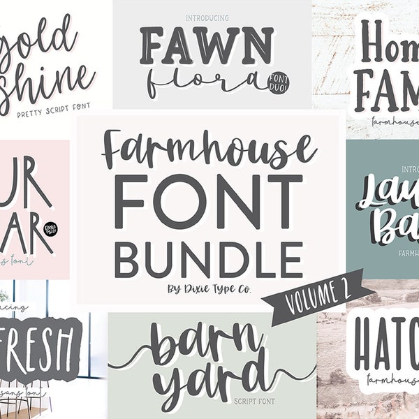Farmhouse Font - Etsy