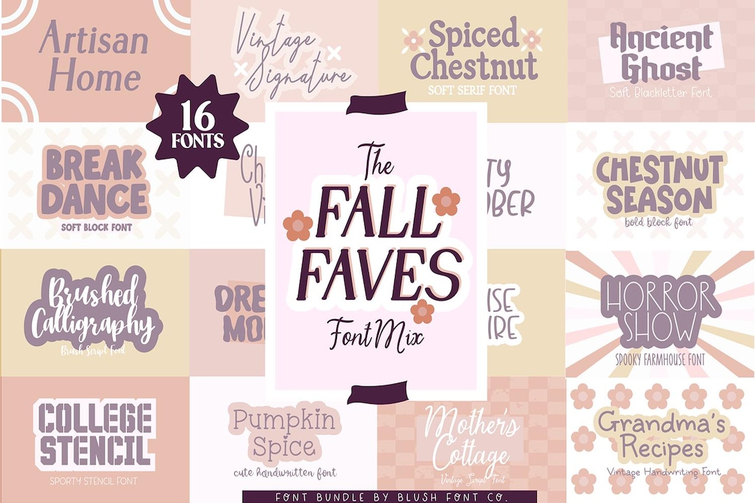 16 FONTS! FALL FAVES Font Mix - Font Bundle, Font Bundles for Cricut ...