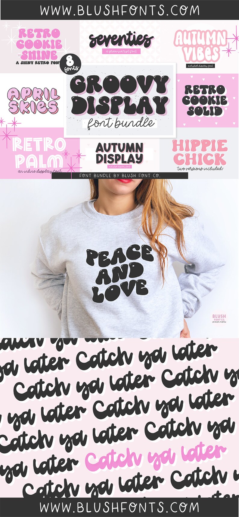 Groovy Display Font Bundle Retro Font Bundle Font Bundle - Etsy