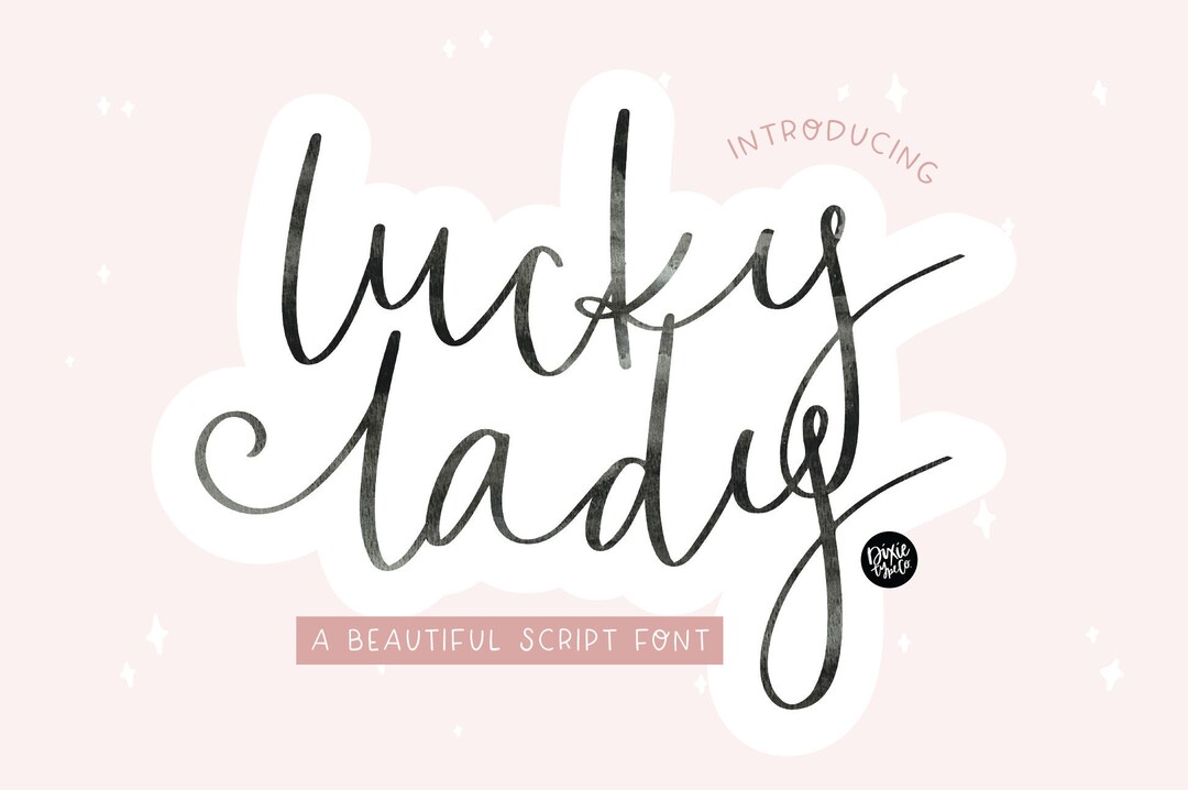INSTANT .OTF DOWNLOAD "lucky Lady" a Beautiful Calligraphy Script Font ...