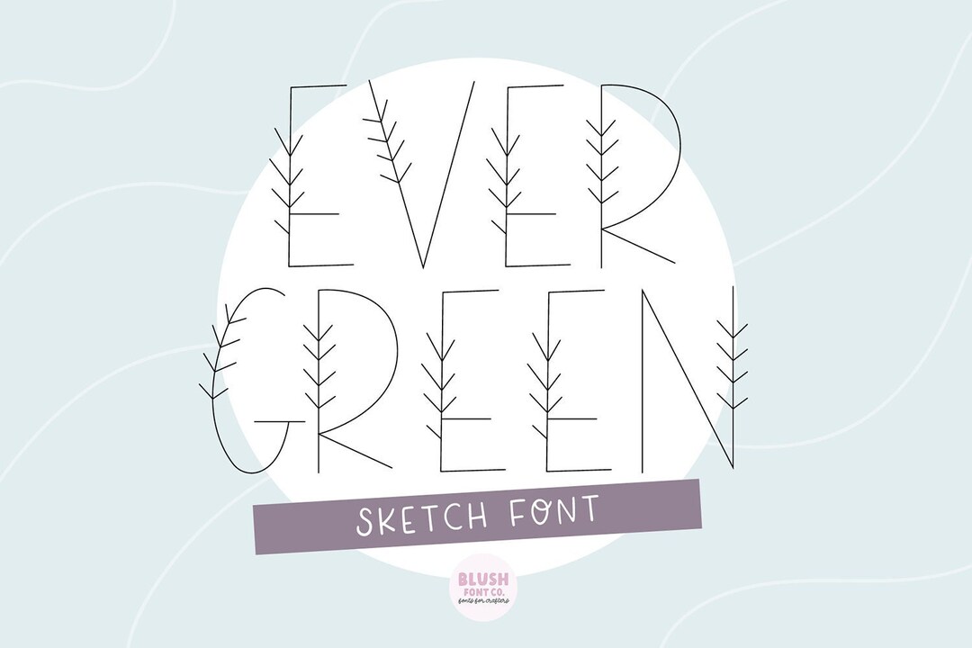 INSTANT .OTF Sketch Font evergreen Sketch Christmas Sketch Font ...