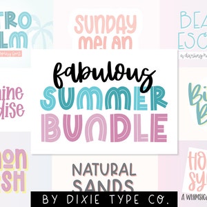 Fabulous Summer Font Bundle, Installable .otf Font, Retro Fonts, Brush ...