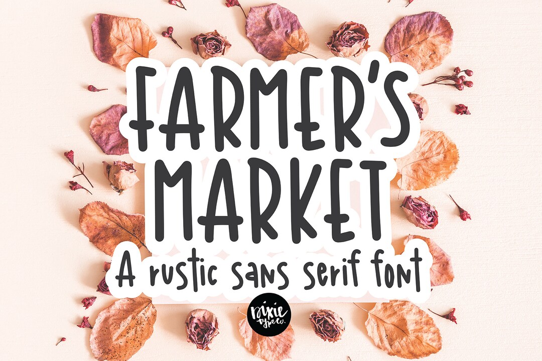 INSTANT .OTF DOWNLOAD "farmer's Market" Installable Font File, Tall ...