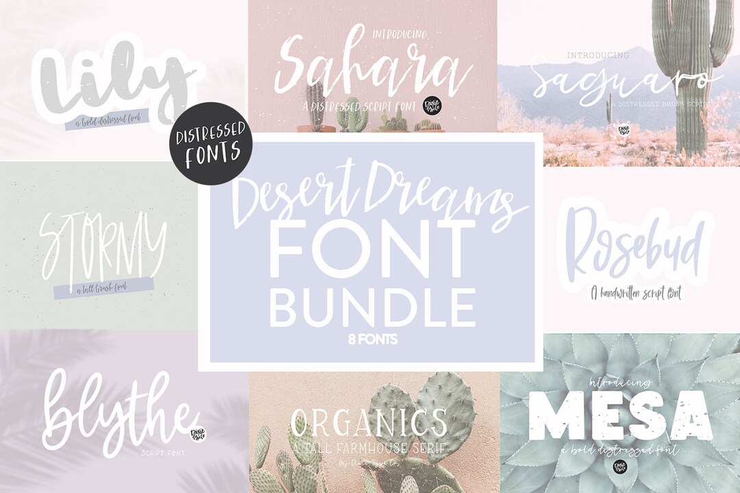 Desert Dreams Font Bundle, .OTF Installable Fonts, Cursive Fonts, Brush ...