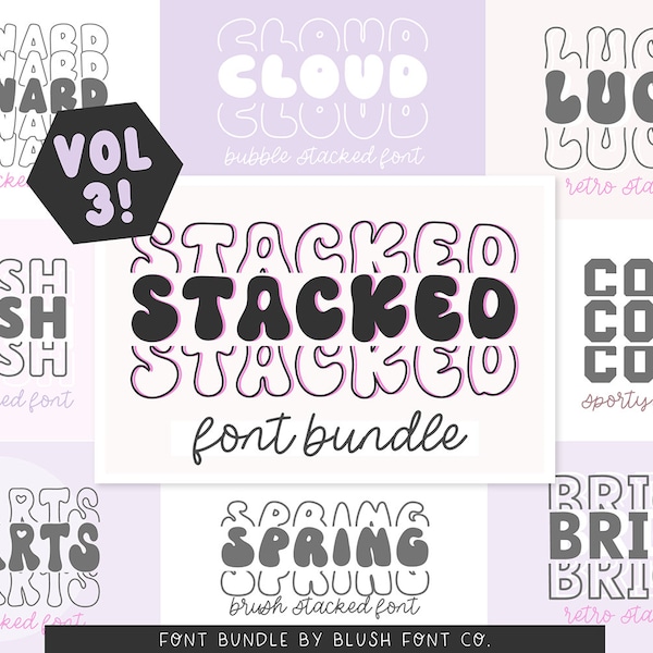 Stacked Font - Etsy