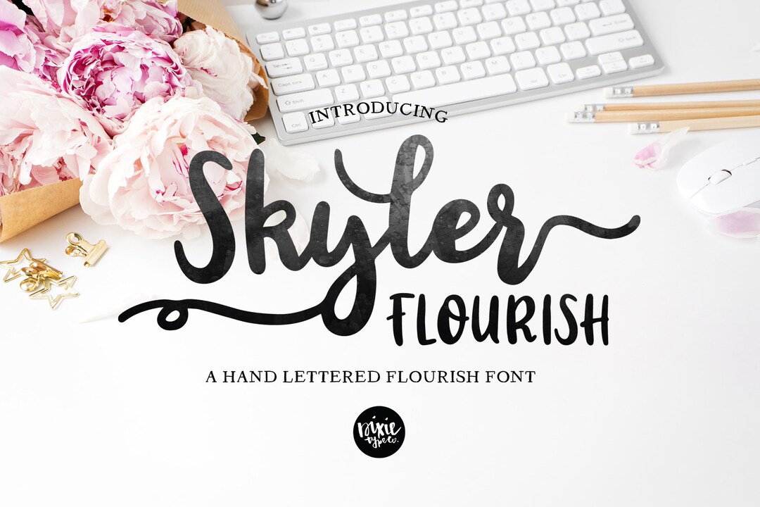 INSTANT .OTF DOWNLOAD "skyler Flourish" Font File, .otf File, Script ...