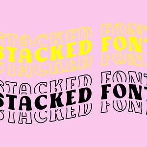 Stacked Font Bundle Vol 2, Font Bundle for Cricut, Mirror Fonts ...