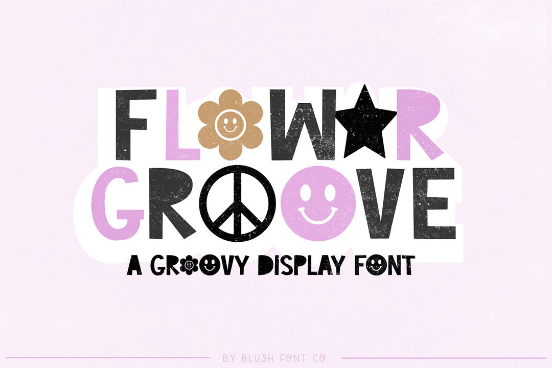 Instant .OTF Font "flower Groove" a Retro Font, Boho Fonts, Groovy ...