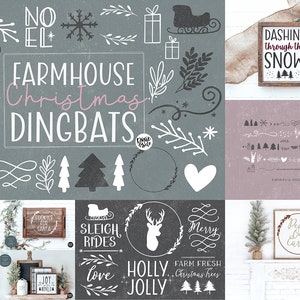 Farmhouse Christmas Font Bundle, .OTF Installable Fonts, Christmas ...