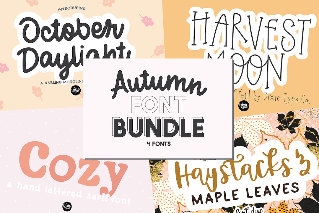 AUTUMN Font Bundle, .OTF Font, Font Bundle, Fall Fonts, Hand Lettered ...