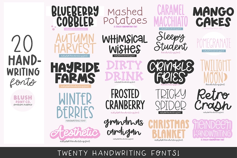20 FONTS Handwriting Font Bundle Vol. 4 Font Bundle for - Etsy