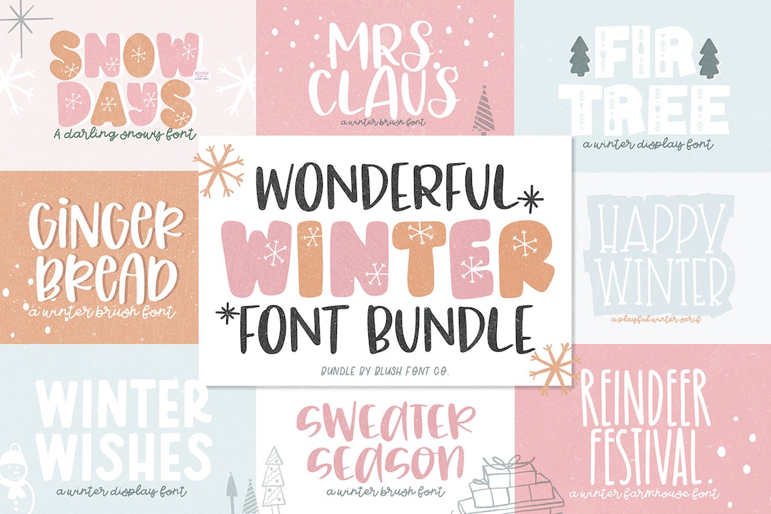 WONDERFUL WINTER Font Bundle, Christmas Fonts, Font Bundle, Cricut, Fun ...