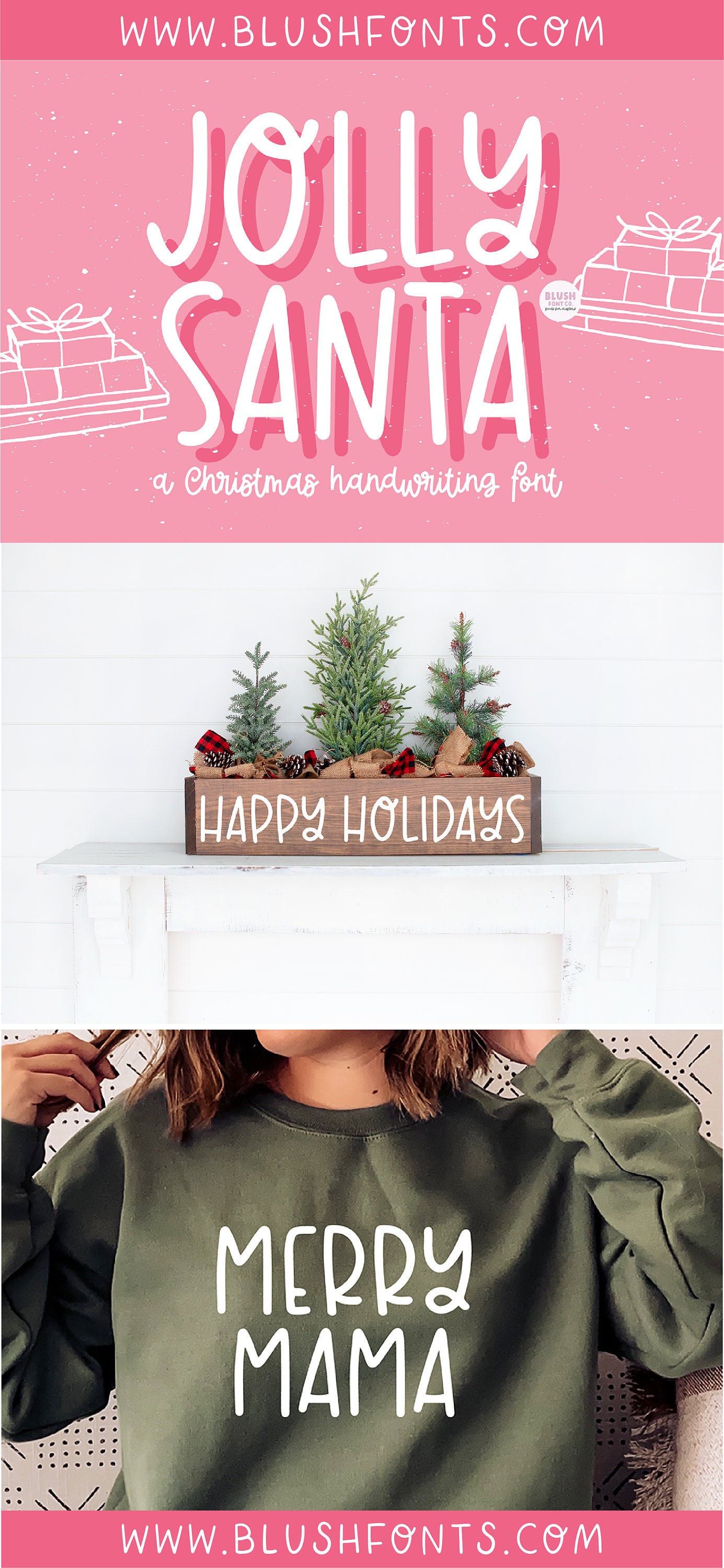 Christmas Font "jolly Santa" Christmas Handwriting Font, Cute Christmas ...
