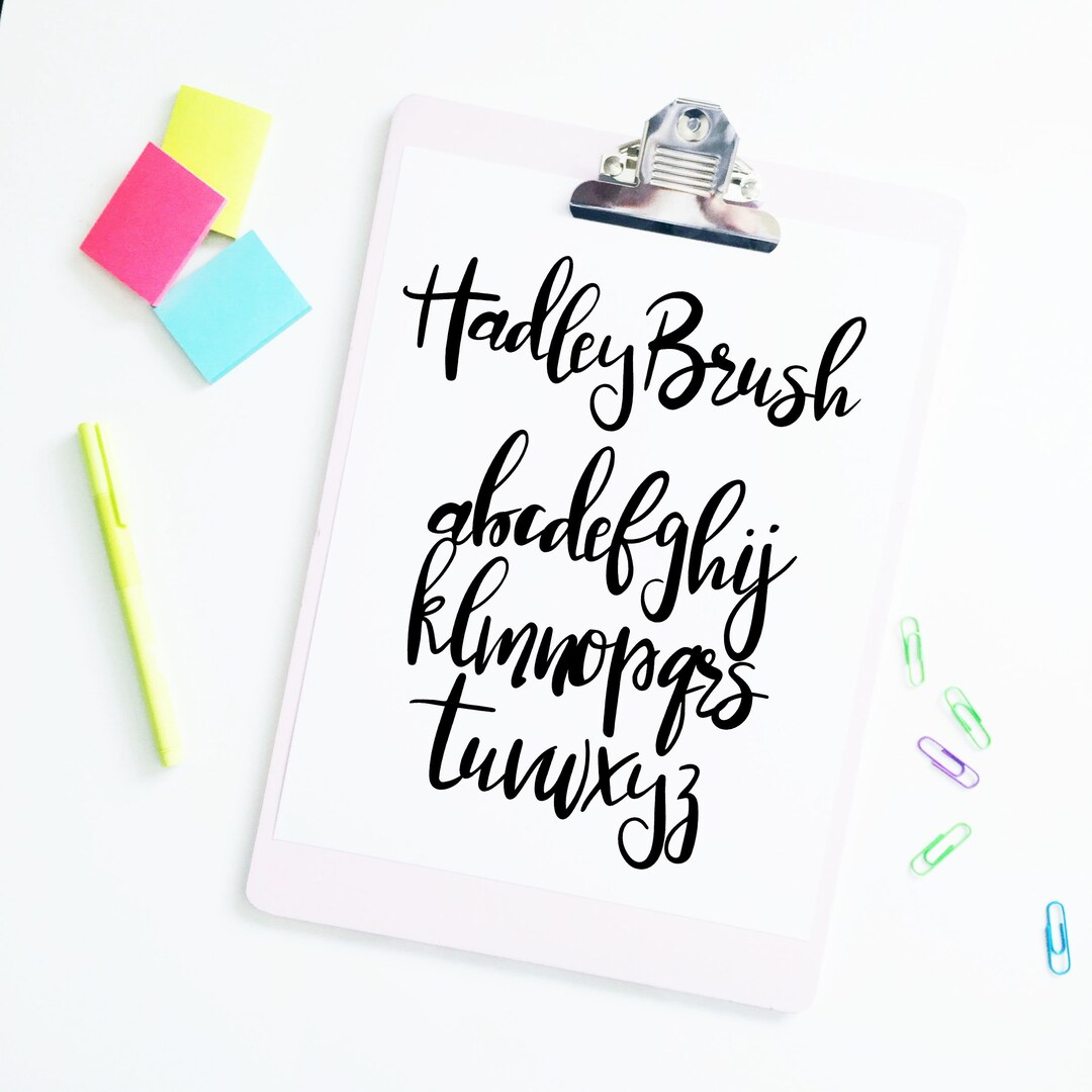 SVG Font INSTANT DOWNLOAD "hadley Brush" Includes Caps, Svg, Script Cut ...