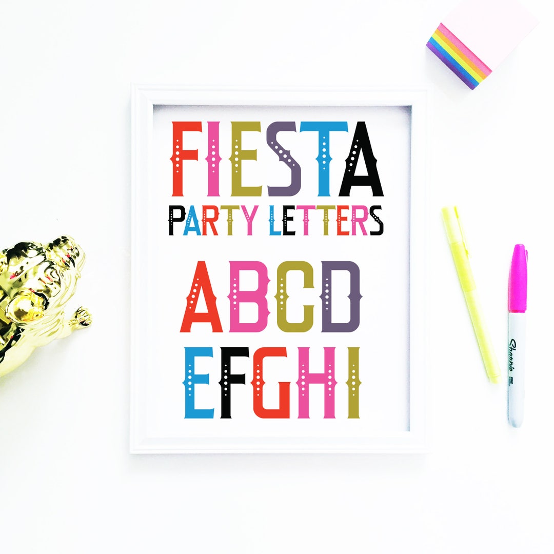SVG Font INSTANT DOWNLOAD "fiesta Party Letters" Svg, Bold Decorative ...