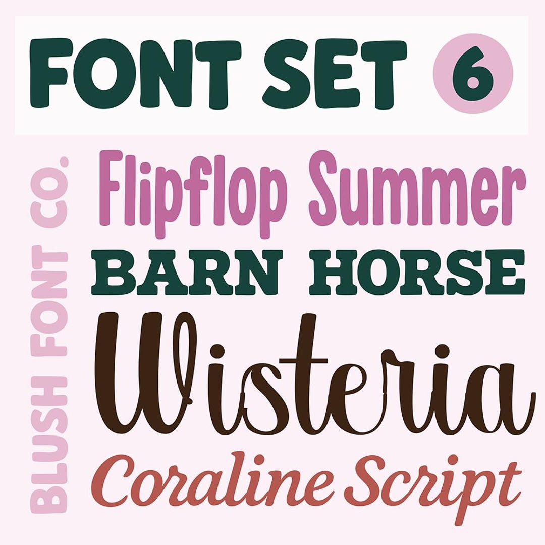 FONT SET 6: Cute Cricut Fonts, Bold Fonts, Western Fonts, Cursive Fonts ...