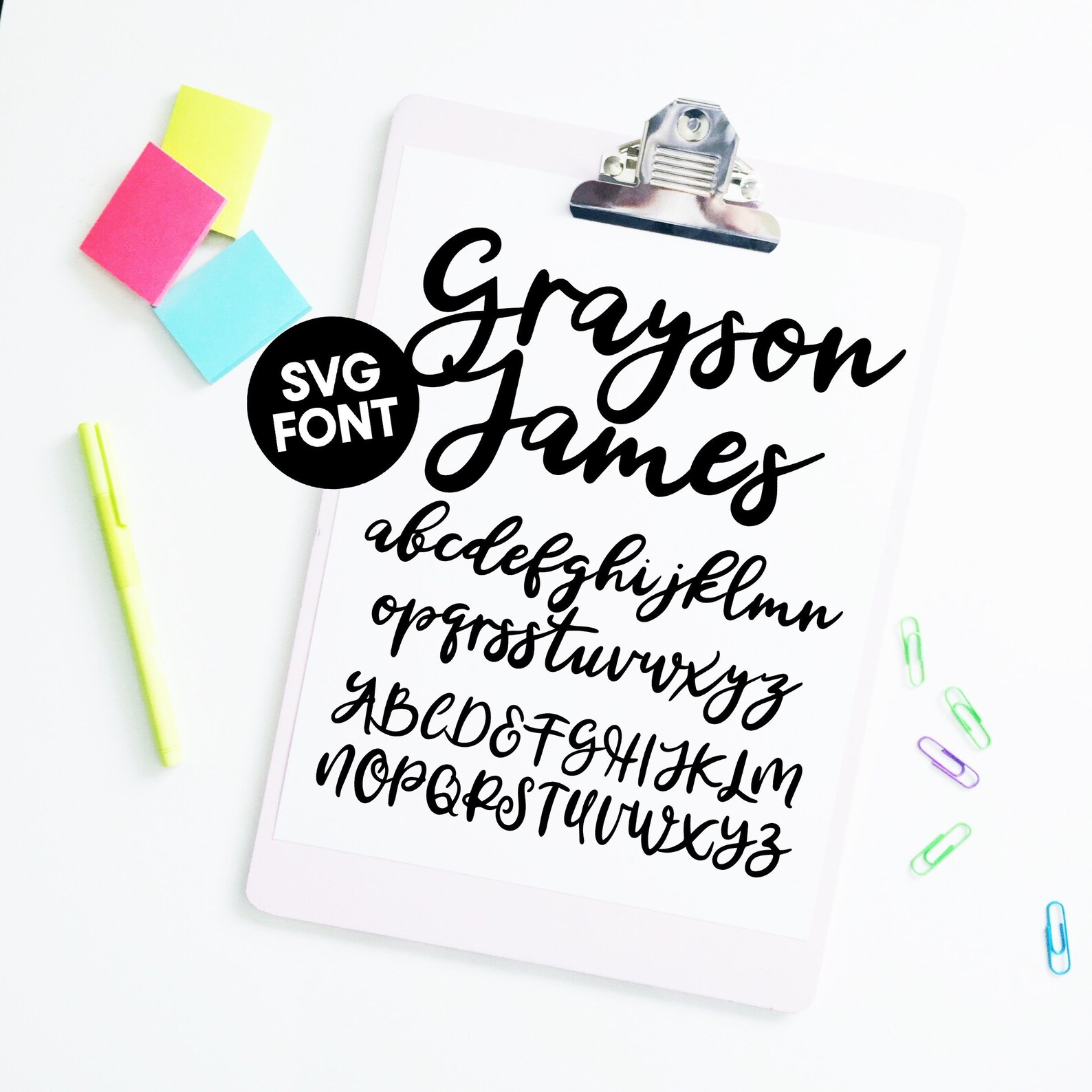 SVG Font INSTANT DOWNLOAD grayson James Script Svg | Etsy