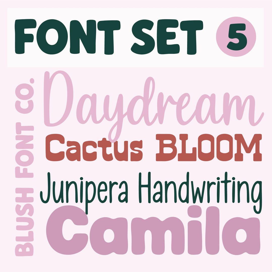 FONT SET 5: Cute Handwriting Fonts, Bold Fonts, Chunky, Font Bundle ...